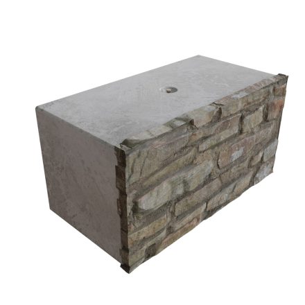 600 x 600mm Flat Top Stone Face Range Concrete Interlocking Blocks ...