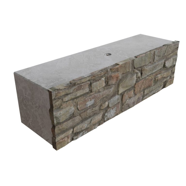 600 x 600mm Flat Top Stone Face Range Concrete Interlocking Blocks ...