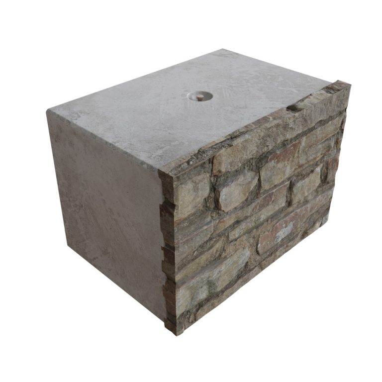 600 x 600mm Flat Top Stone Face Range Concrete Interlocking Blocks ...